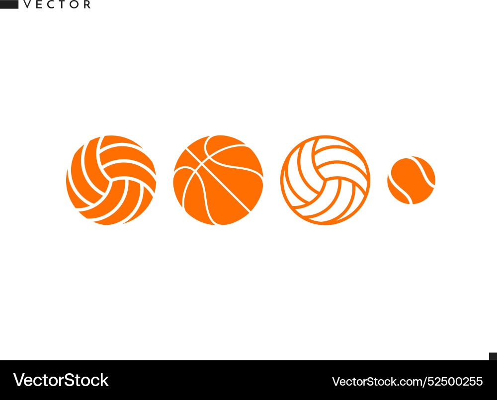 Sports ball icon set Royalty Free Vector Image