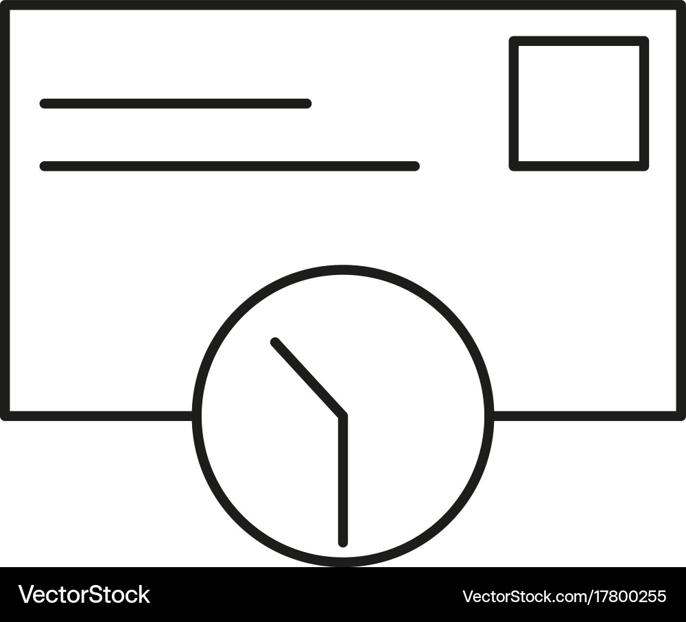 Timed letter icon Royalty Free Vector Image - VectorStock