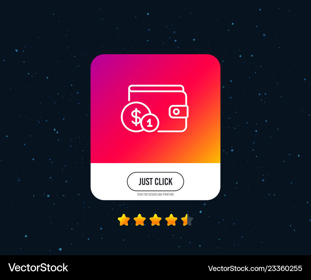 Wallet with cash money line icon Royalty Free Vector Image