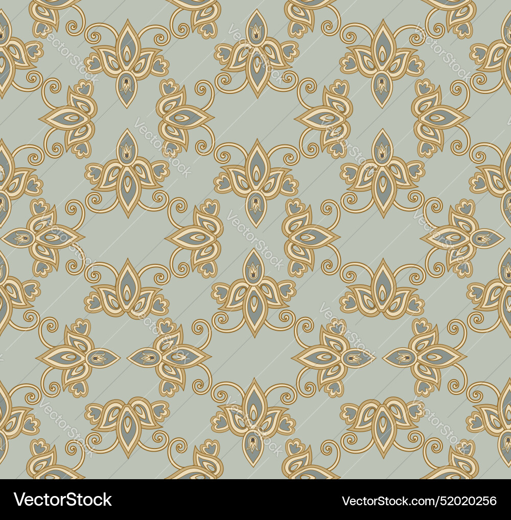 Arabesque floral seamless pattern flourish Vector Image