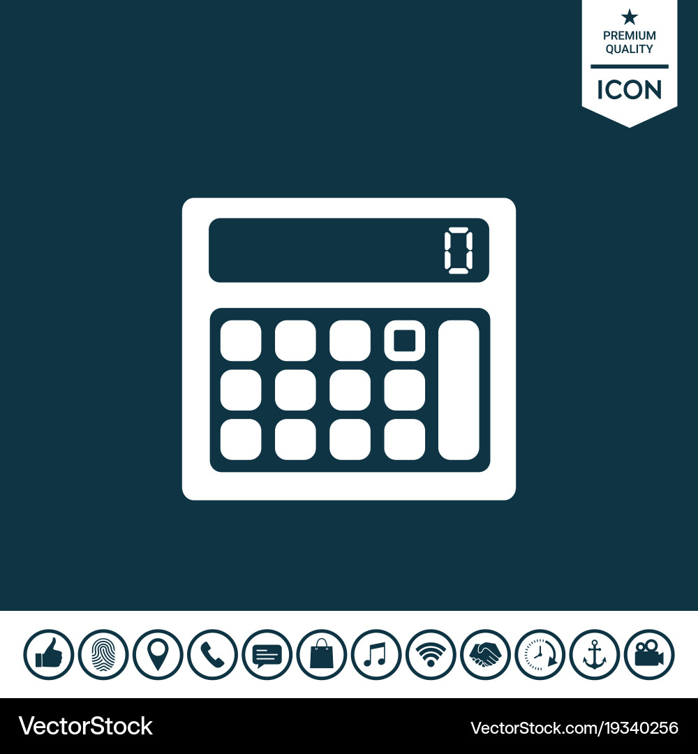 Calculator symbol icon Royalty Free Vector Image