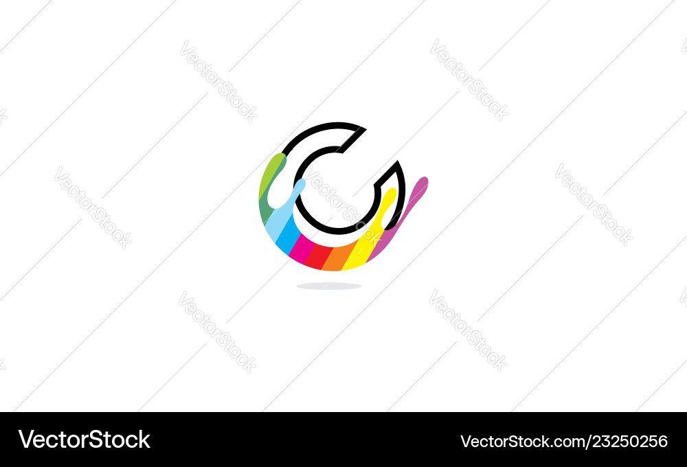 Colorful Paint Initial Logo Royalty Free Vector Image