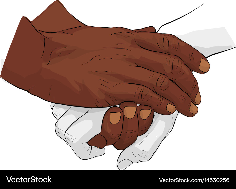 Hand holding together Royalty Free Vector Image
