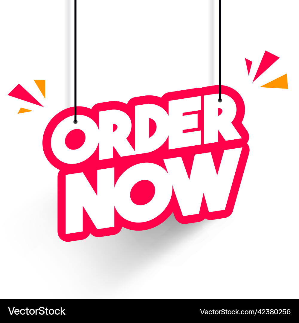 Hanging sign with text order now Royalty Free Vector Image