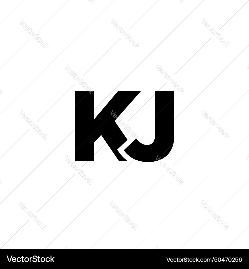 Letter k and j kj logo design template minimal Vector Image
