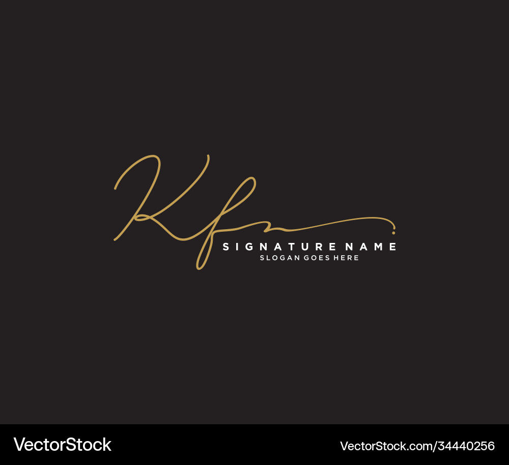 Letter kf signature logo template Royalty Free Vector Image