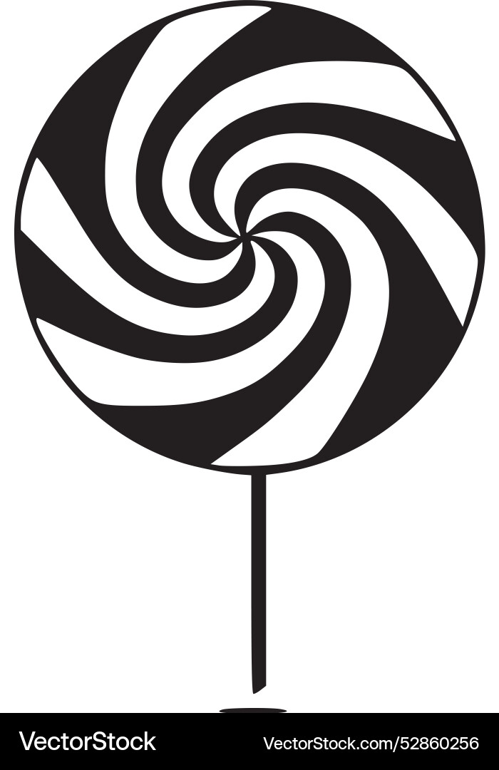 Lollipop - black and white Royalty Free Vector Image