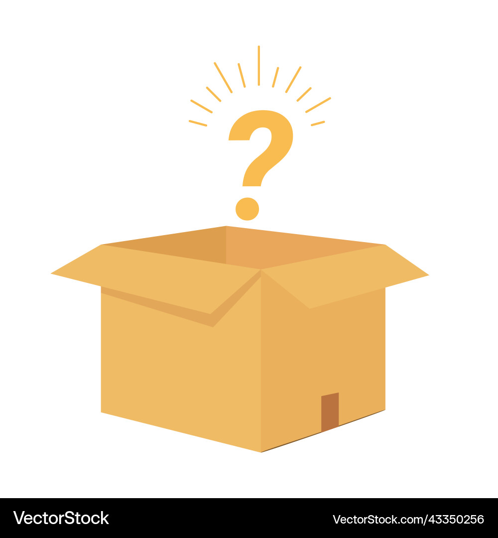 Mystery box isolated on white background Vector Image
