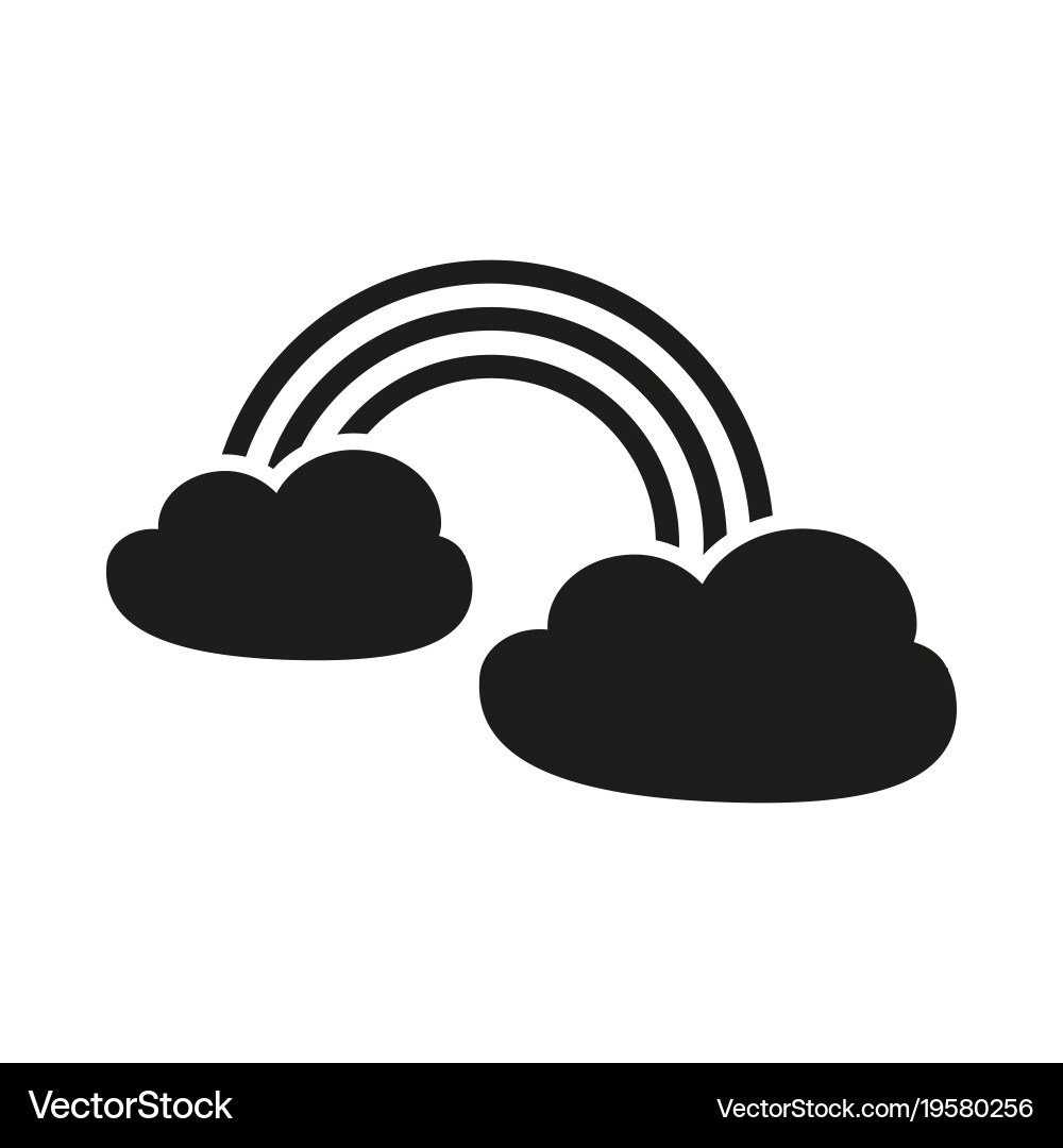 Rainbow with clouds icon Royalty Free Vector Image