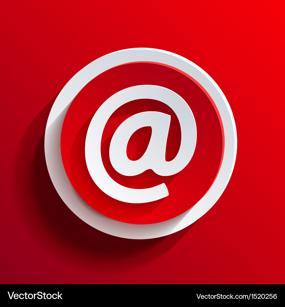 Red Circle Email Icon Royalty Free Vector Image
