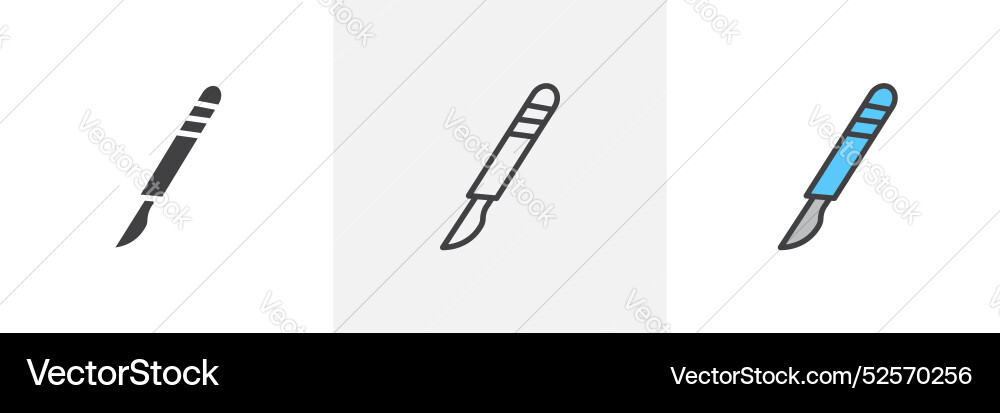 Scalpel icon set on white background Royalty Free Vector