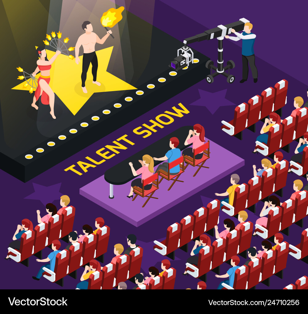 Talent show people composition Royalty Free Vector Image