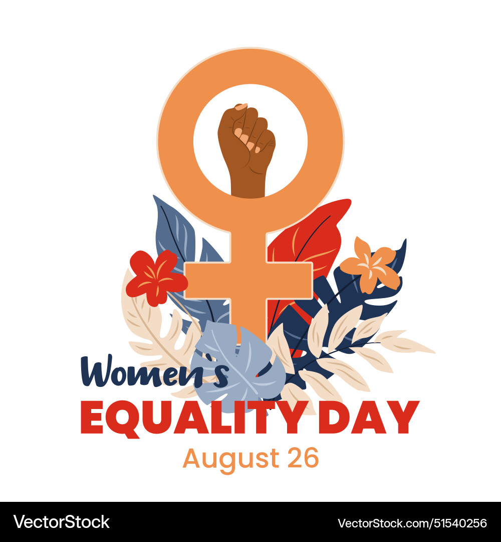 Womens equality day banner with venus symbol Vector Image