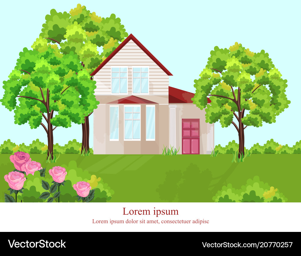 Architecture facade house nature beautiful Vector Image