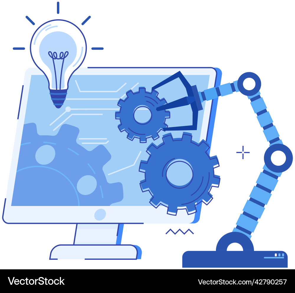 Automation business process conducts experiment Vector Image