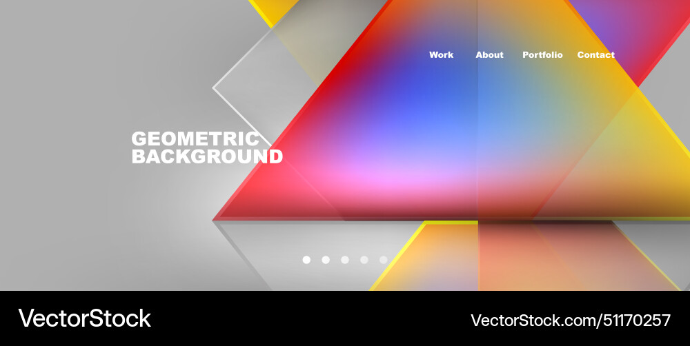 Colorful triangles on gray bg create geometric Vector Image
