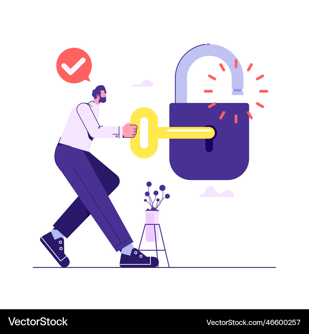 Concept of approved allowed or authorized access Vector Image