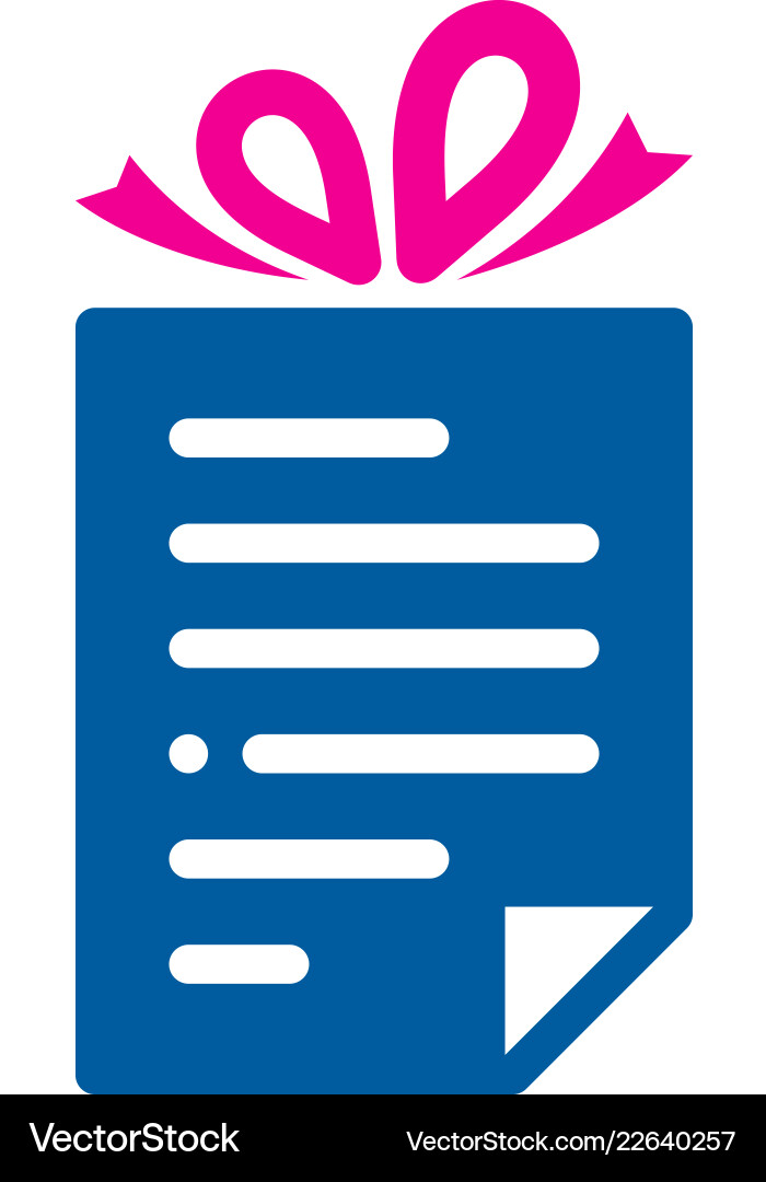 Gift document logo icon design Royalty Free Vector Image