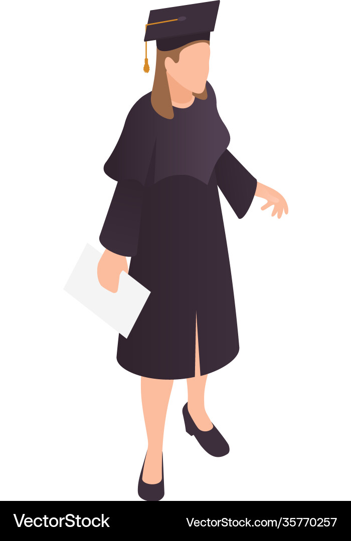 High school graduate icon Royalty Free Vector Image