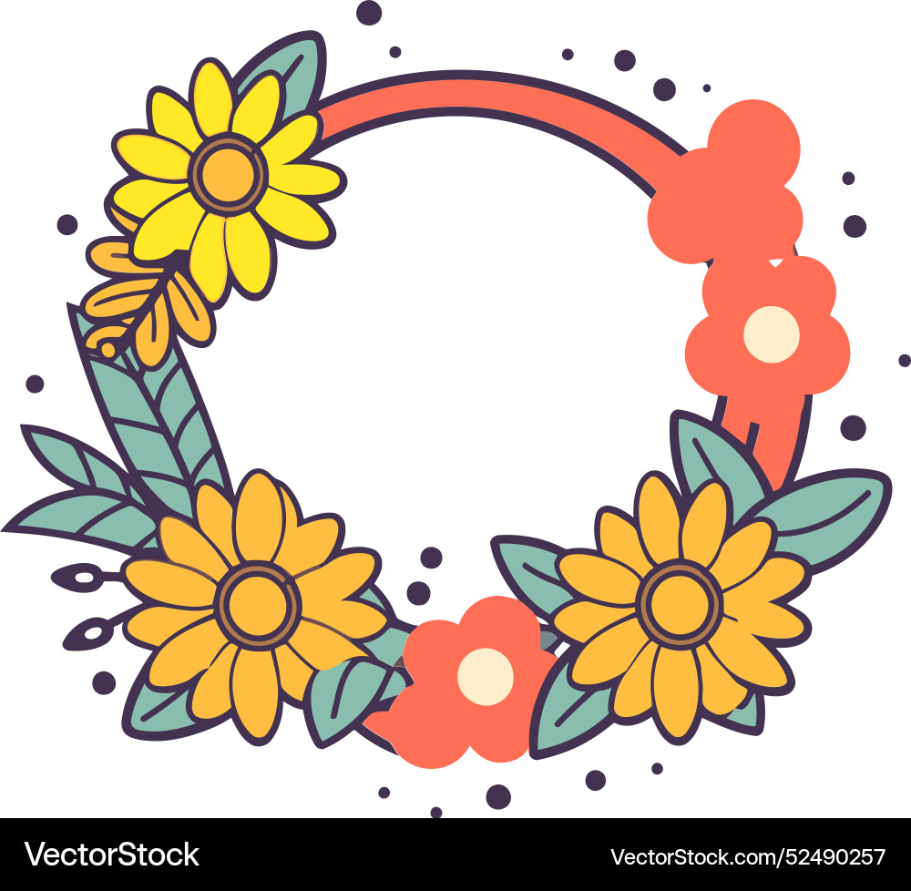 Holiday floral rings wreath array Royalty Free Vector Image