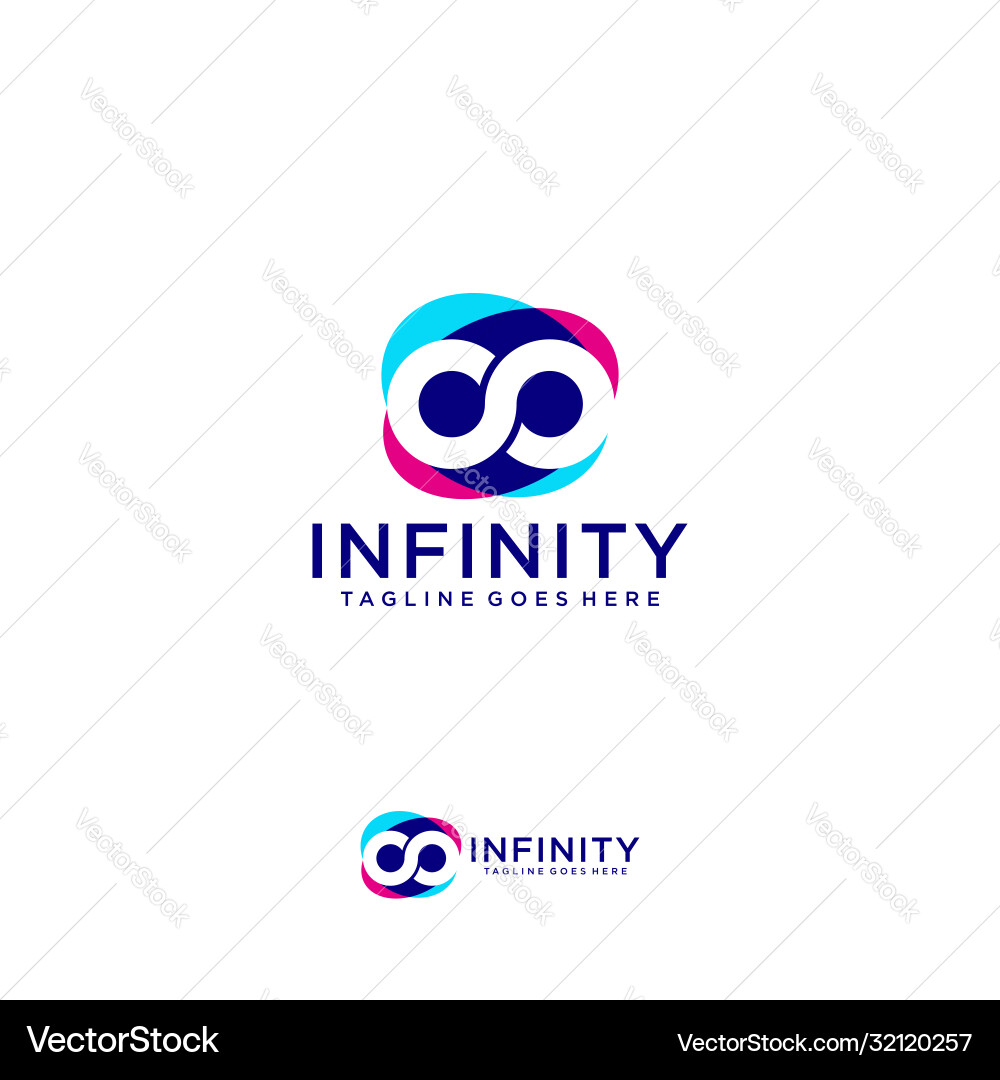 Infinity symbol icon or logo template Royalty Free Vector