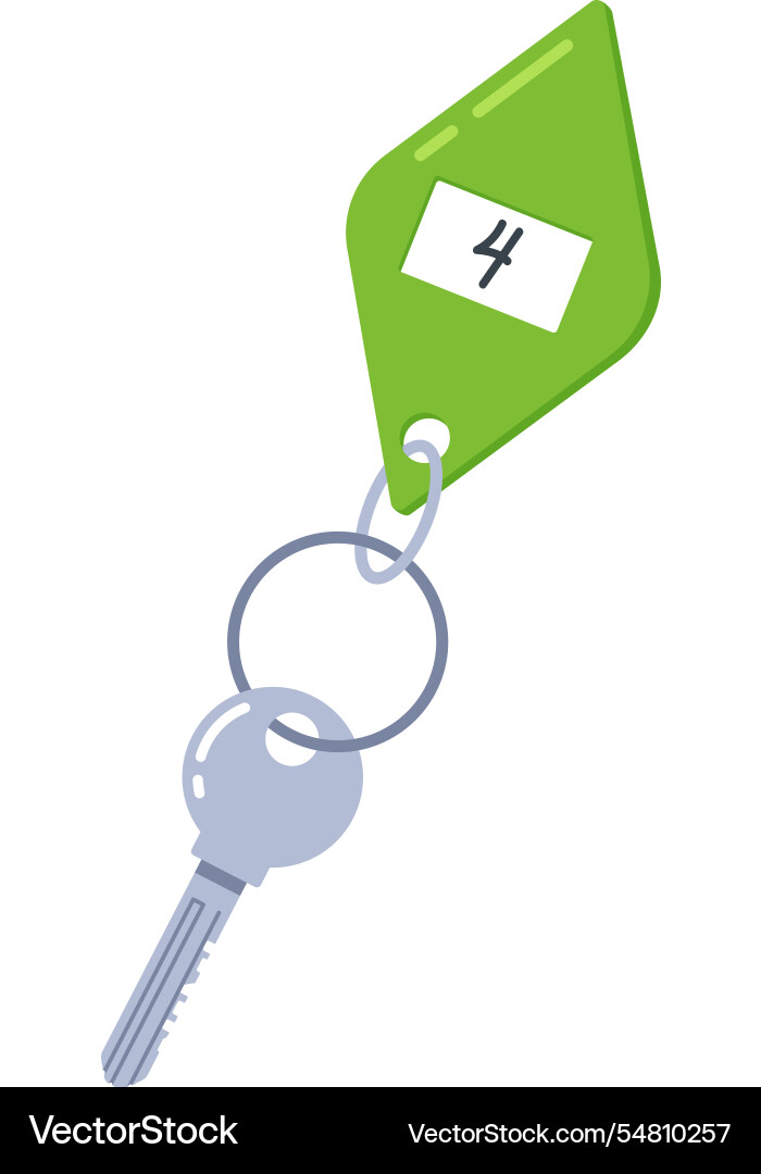Locker room key with fob Royalty Free Vector Image