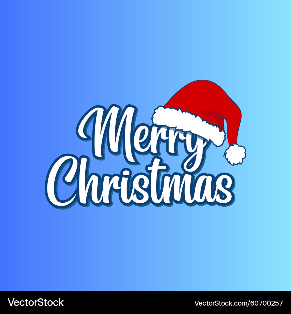 Merry Christmas Script Text with Santa – Free Vector | VectorStock