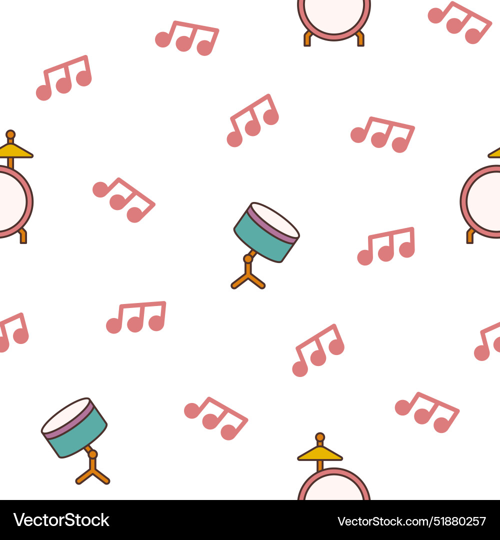 Musical instruments seamless pattern Royalty Free Vector