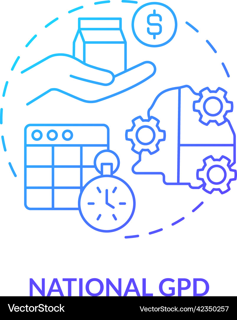 National gdp blue gradient concept icon Royalty Free Vector