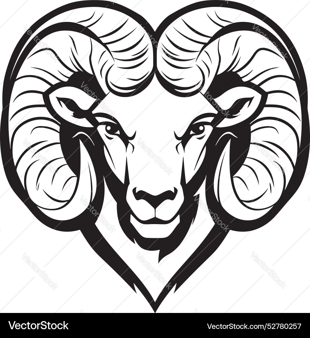 Retro ram vintage logo design with head icon Vector Image