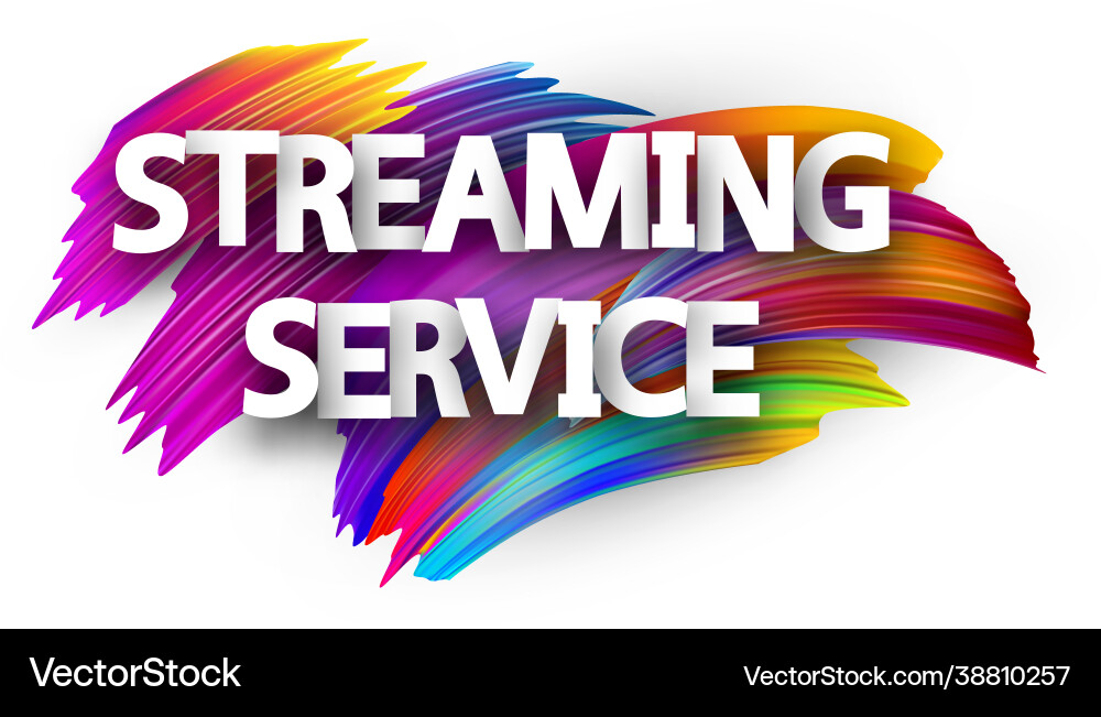 Streaming service sign in two lines on brush Vector Image