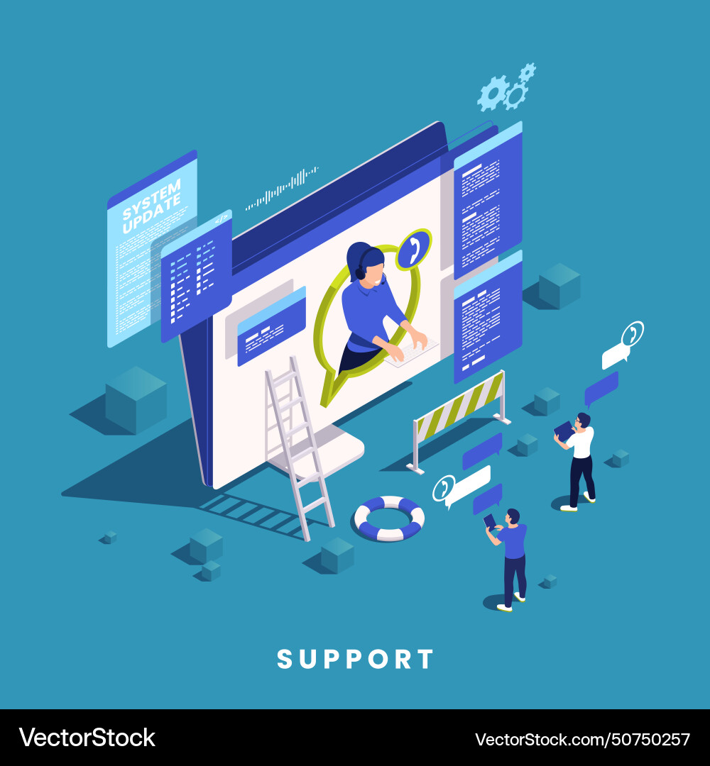 Technical support concept Royalty Free Vector Image