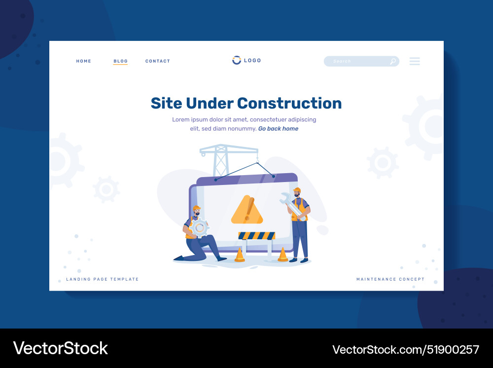 Website under construction on web banner design Vector Image