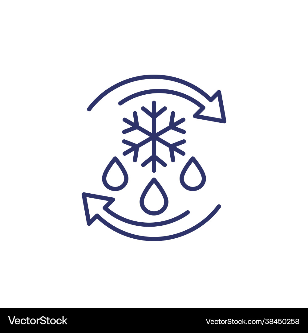 Defrost Line Icon - White Background Royalty Free Vector