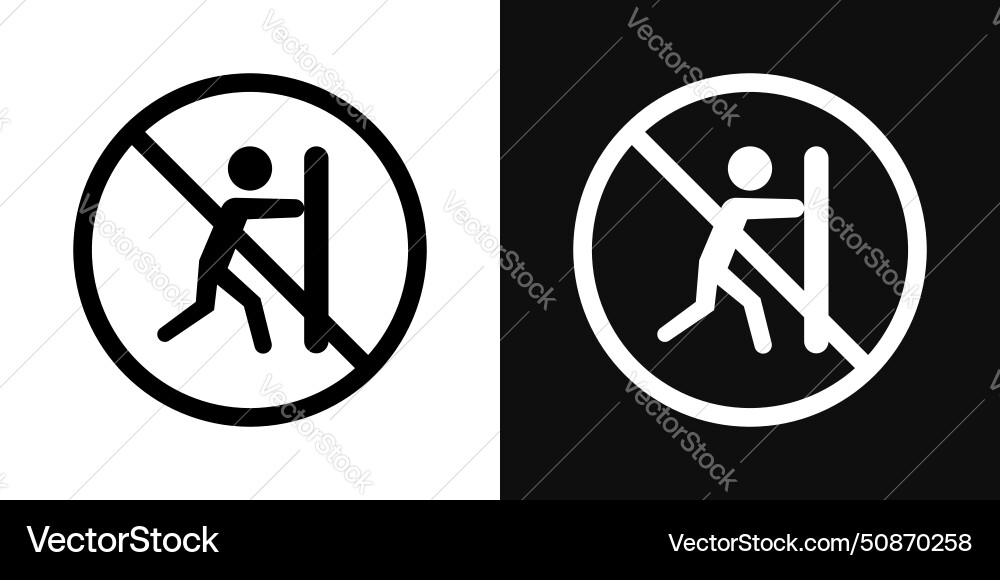 Do not push sign icon set red warning circle Vector Image