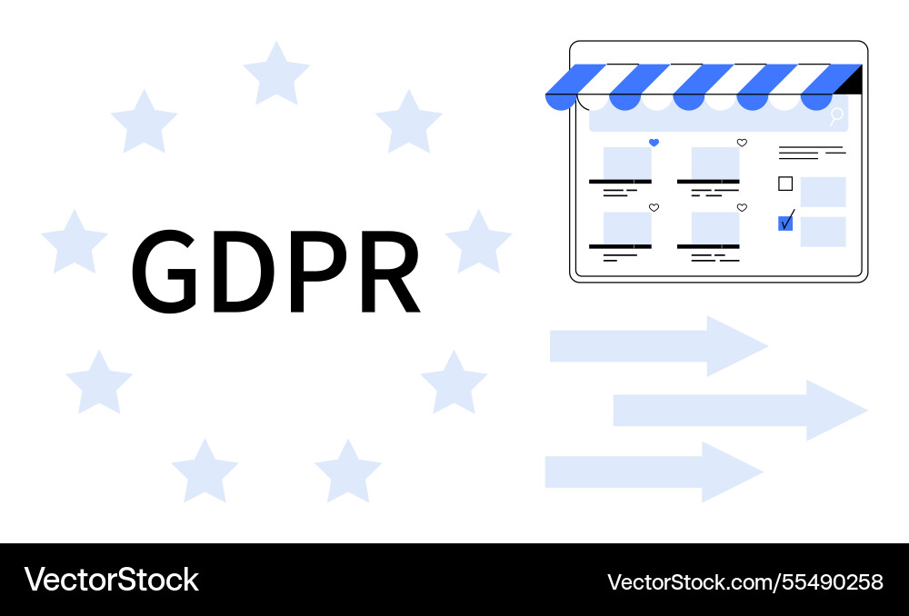 Gdpr compliance in e-commerce with data flow Vector Image