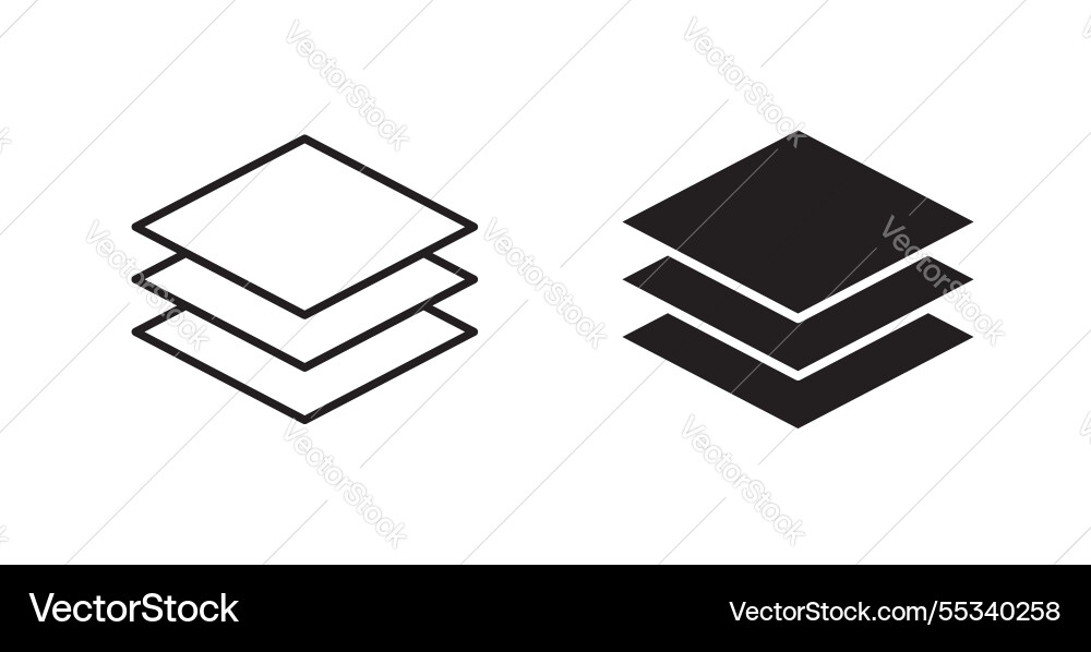 Layers filled and outlined icons on white Vector Image