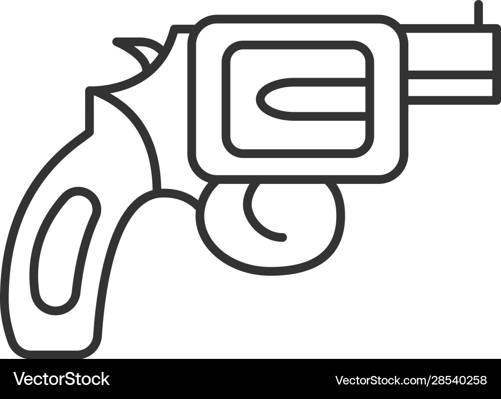 Linear Revolver Icon Royalty Free Vector Image