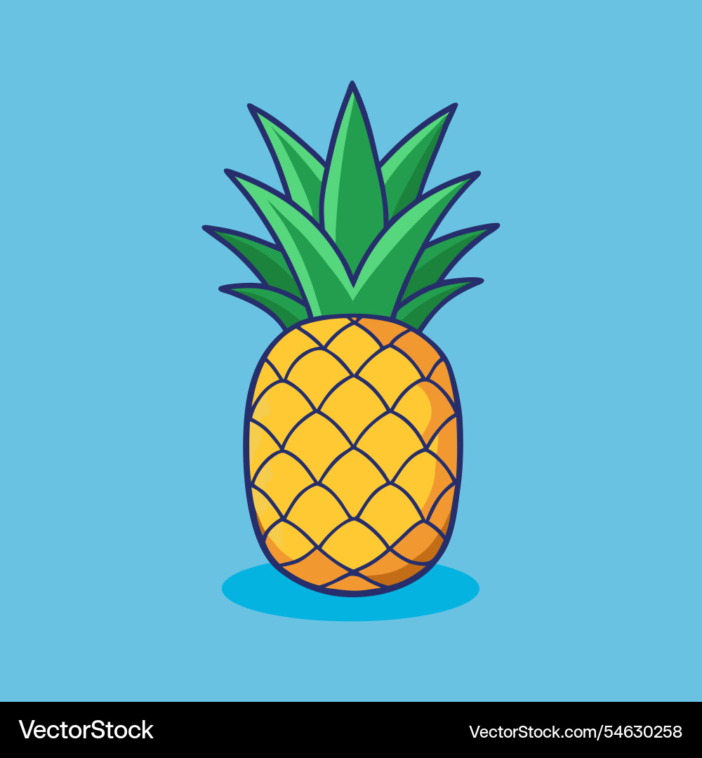 Pineapple fruit cartoon icon Royalty Free Vector Image