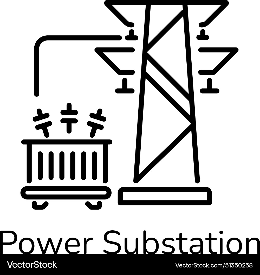 Power substation Royalty Free Vector Image - VectorStock