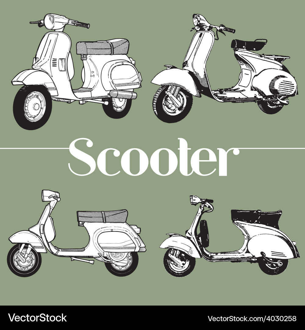 Scooter symbol mod lambretta vespa Royalty Free Vector Image