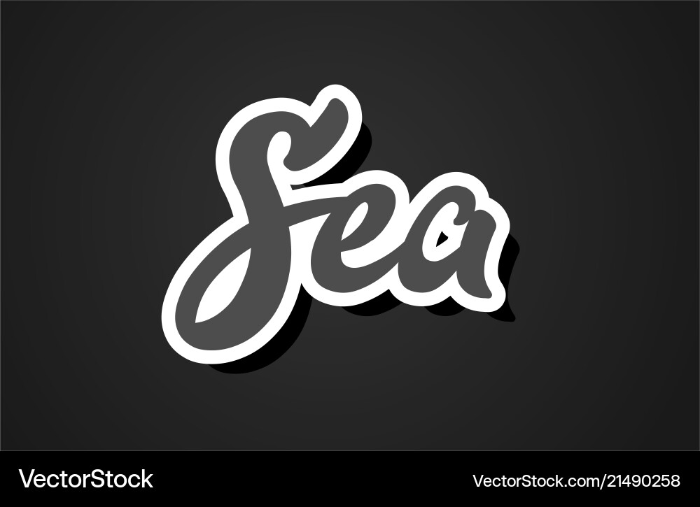 Sea hand writing word text typography design logo Vector Image