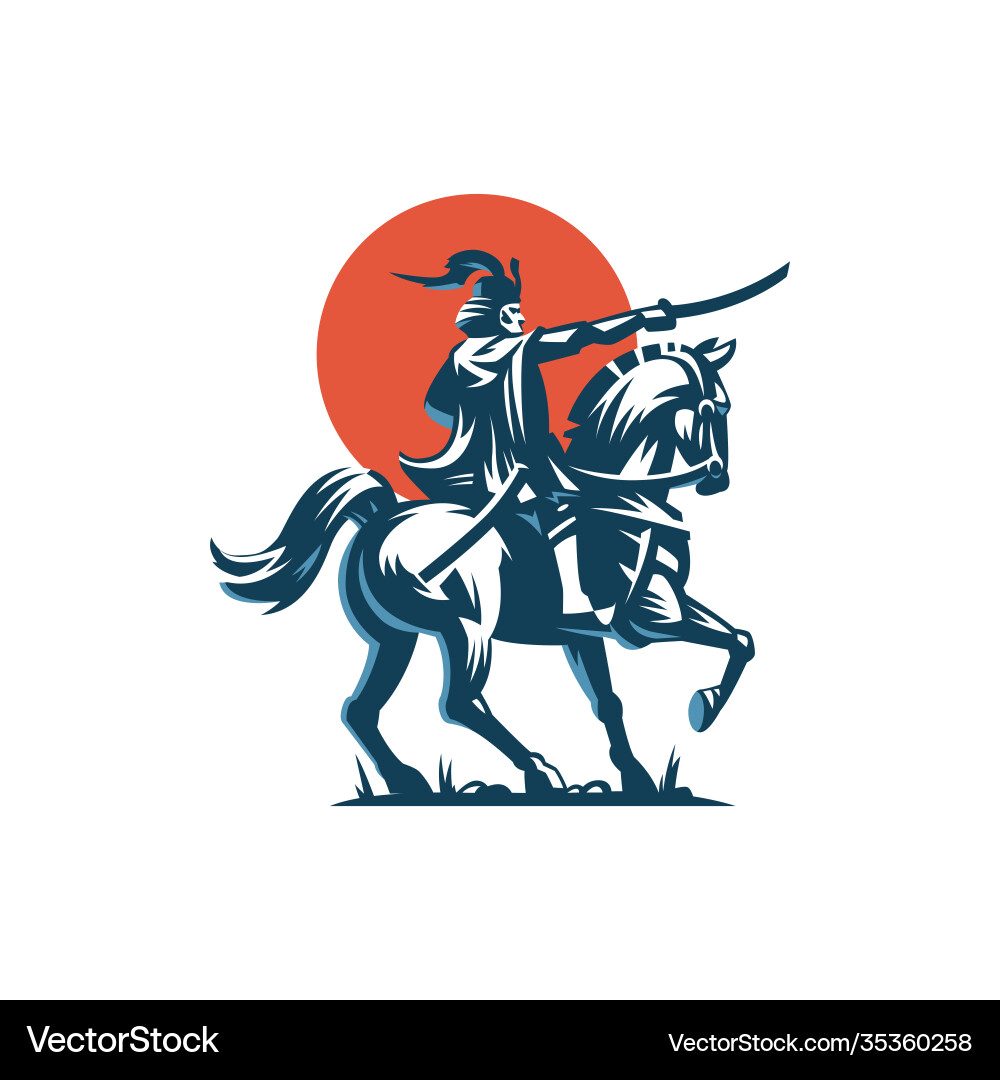 Shogun a japanese samurai Royalty Free Vector Image