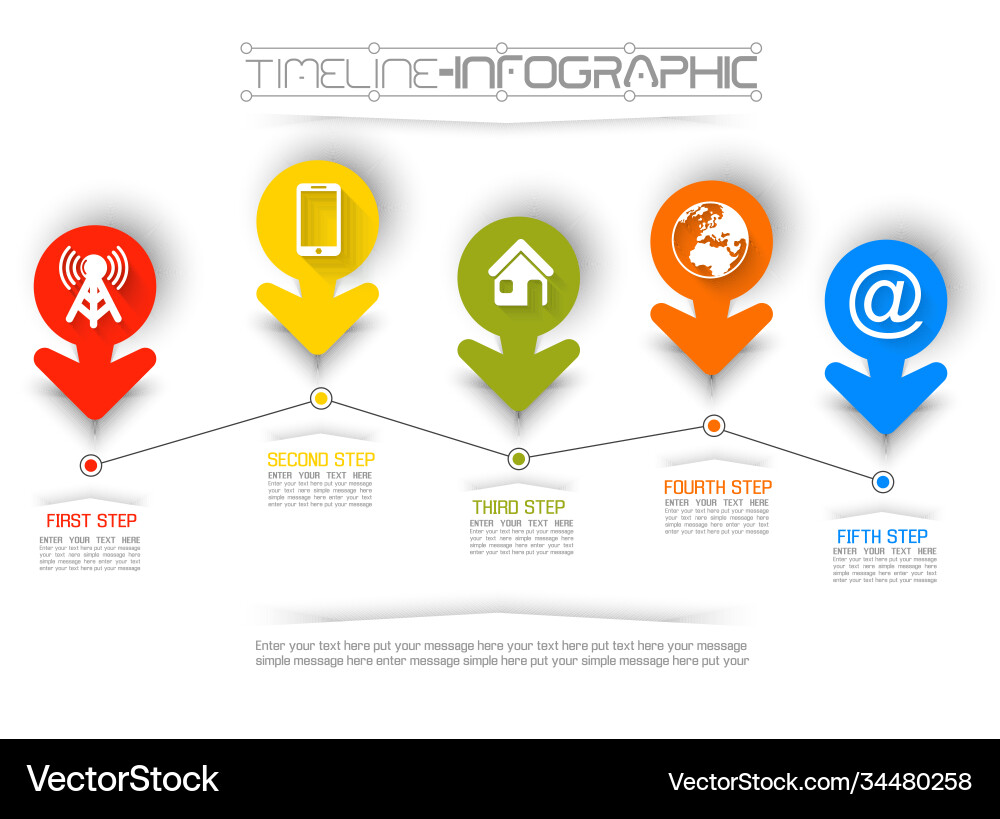 Timeline infographic new style 9 Royalty Free Vector Image