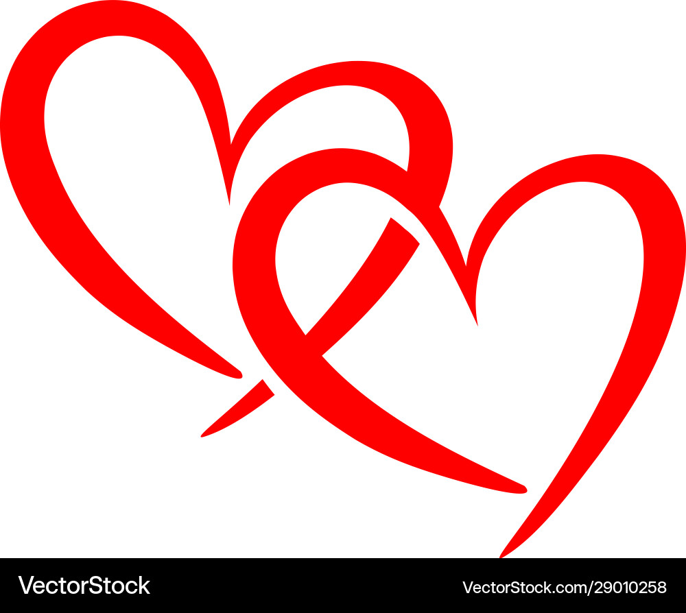 Two hearts Royalty Free Vector Image - VectorStock
