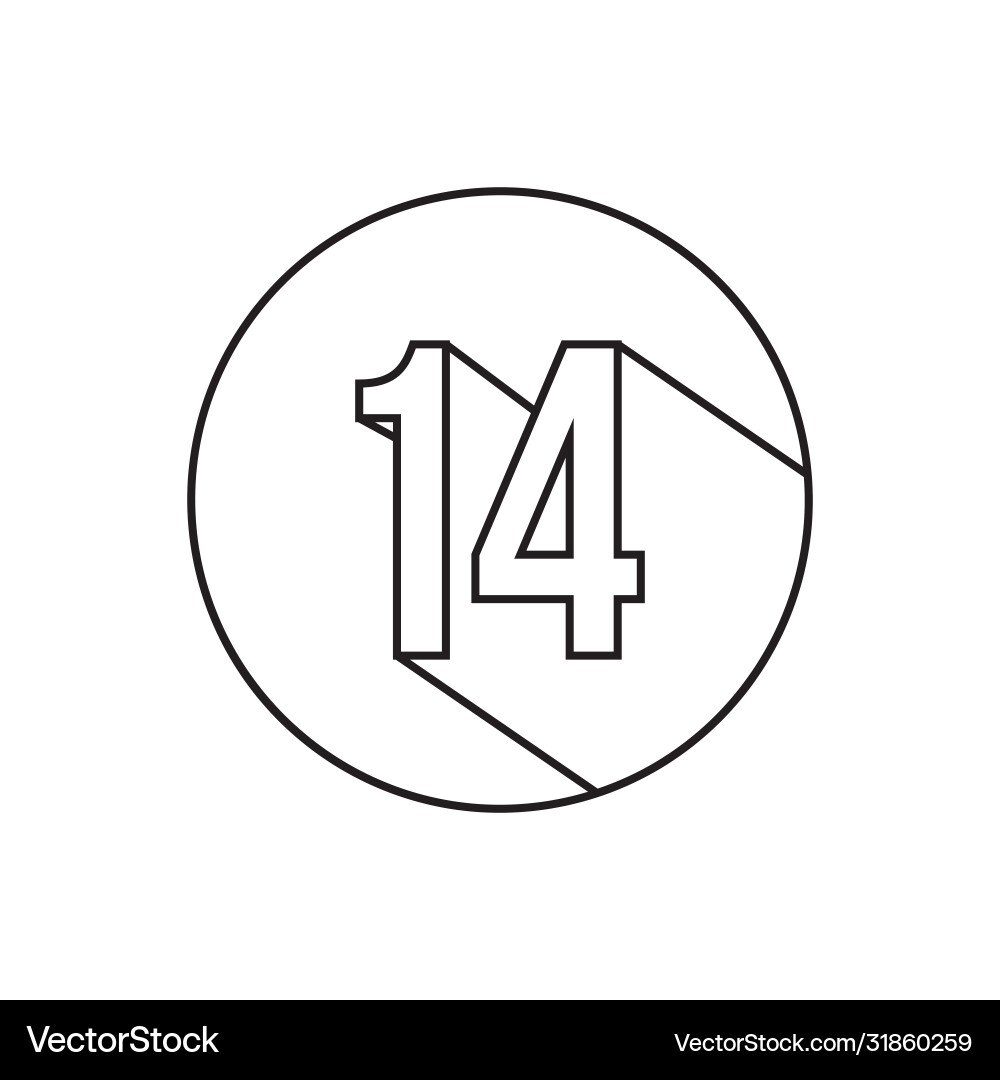 14 number lines icon symbol Royalty Free Vector Image