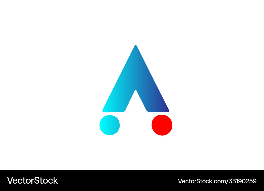 A blue red alphabet letter logo icon gradient Vector Image