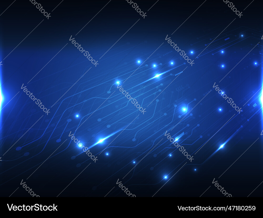 Abstract blue power cyber digital technology Vector Image