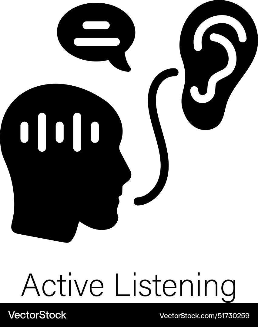 Active listening Royalty Free Vector Image - VectorStock