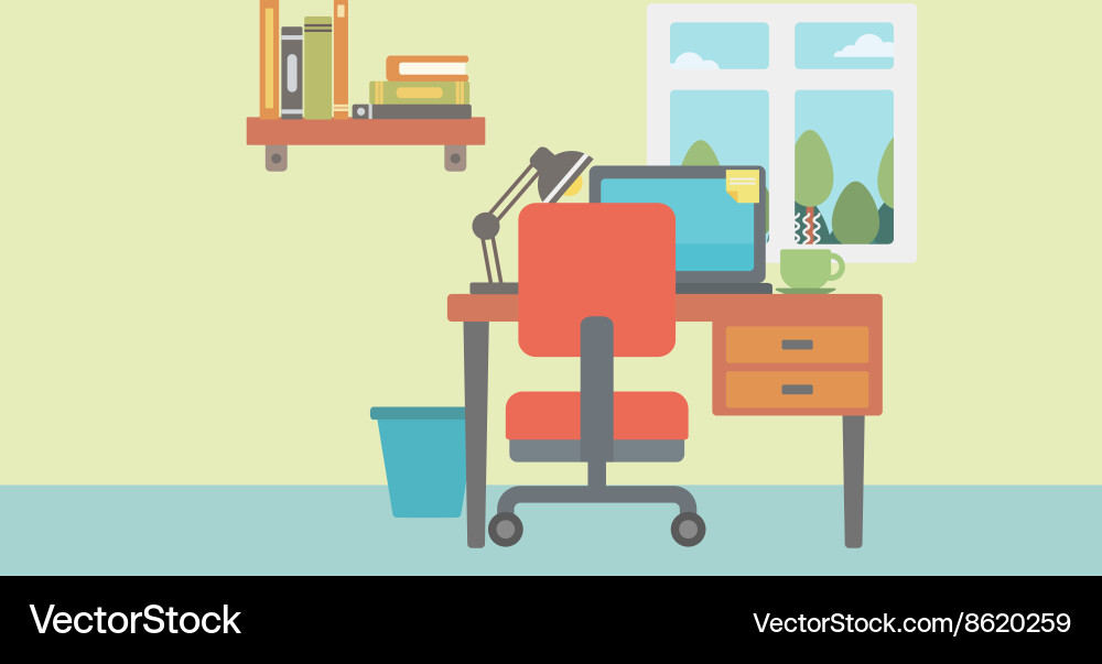 Background of modern workplace Royalty Free Vector Image